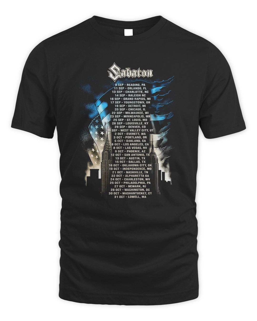 Sabaton Merch USA 2021 Official Tour Shirt