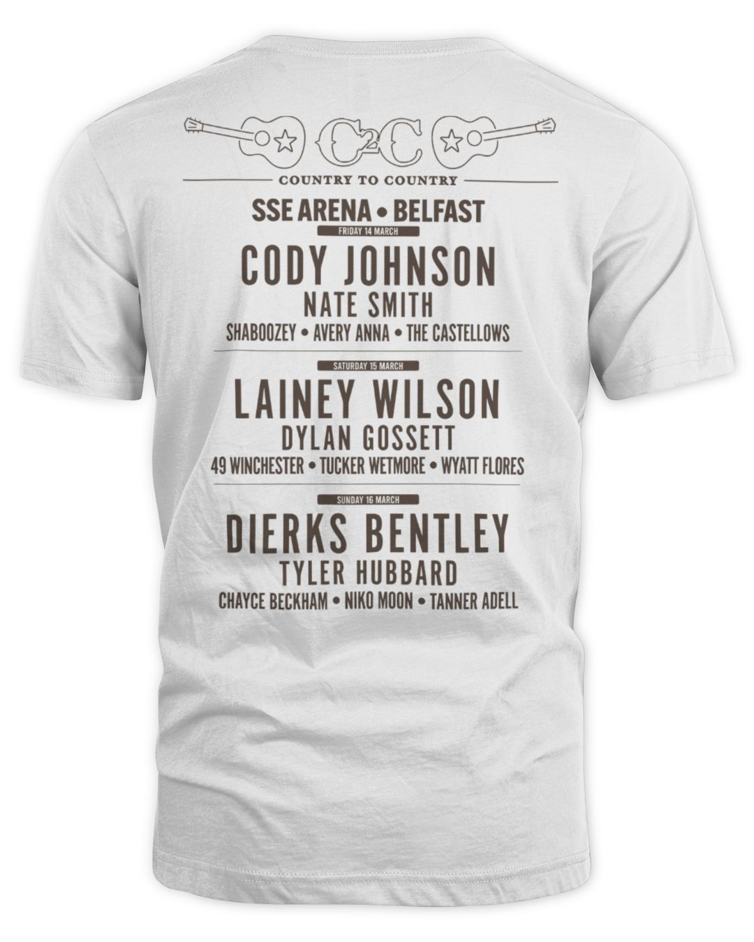 C2c Merch 2025 Belfast Line Up Shirt
